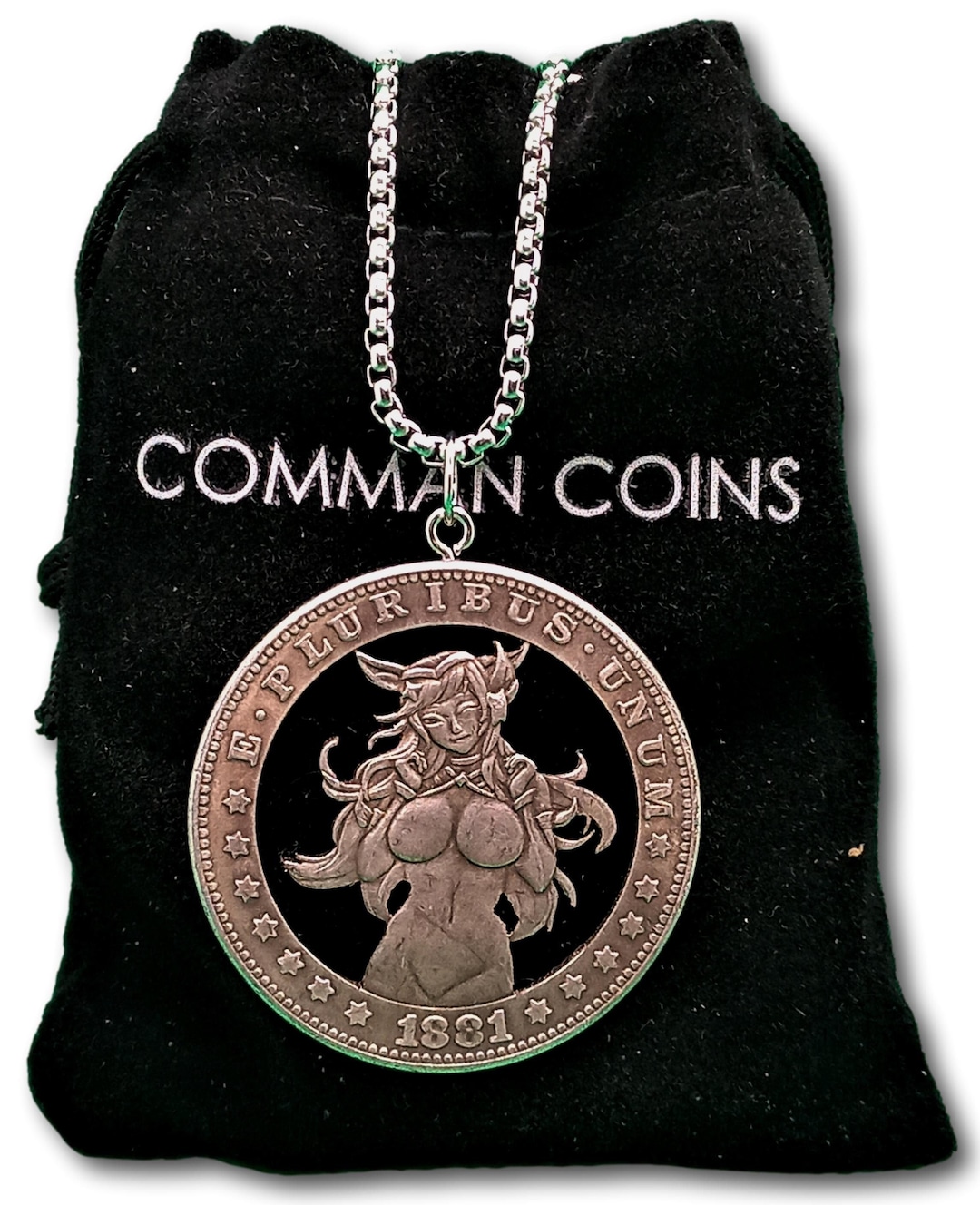 Hand Cut Hobo Coin Necklace Sexy Anime Elf Fantasy Cosplay American ...
