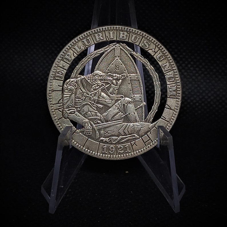 Cut Hobo Coin Fallen Templar Knight Medieval Church Fantasy - Etsy