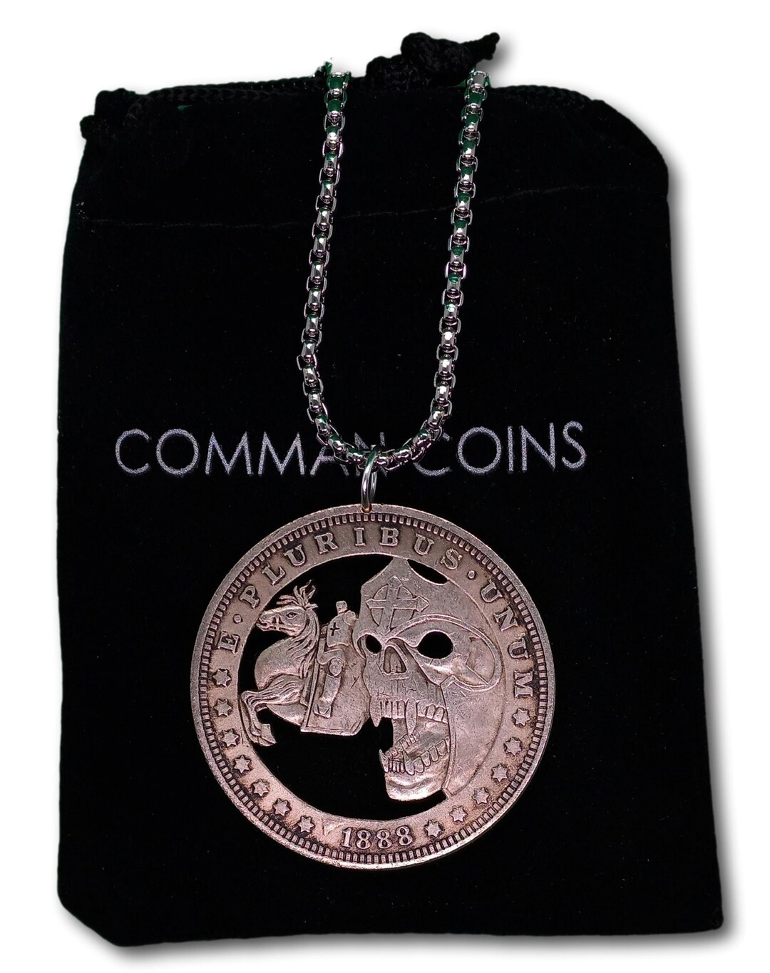 Cut Coin Hobo Coin Necklace Skull Templar Knight Holy Crusade Medieval ...
