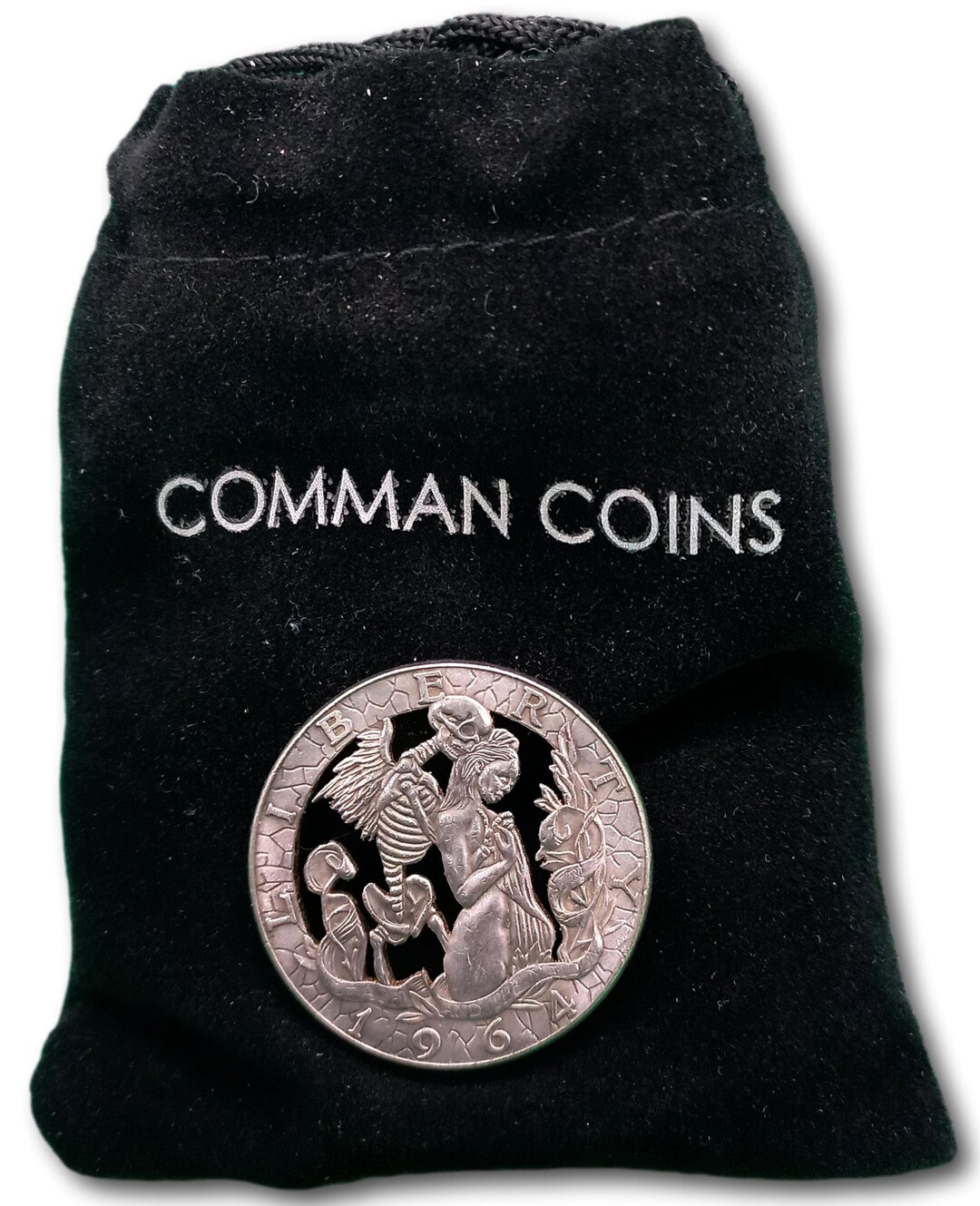 Hobo Cut Coin Skeleton Angel of Death Eternal Love Forever Dark Art ...