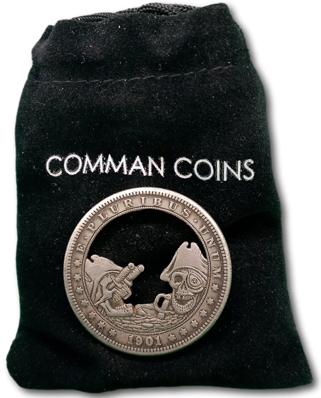 Hobo Cut Coin Skull Pirate Treasure Island Skeleton Goth Cosplay ...