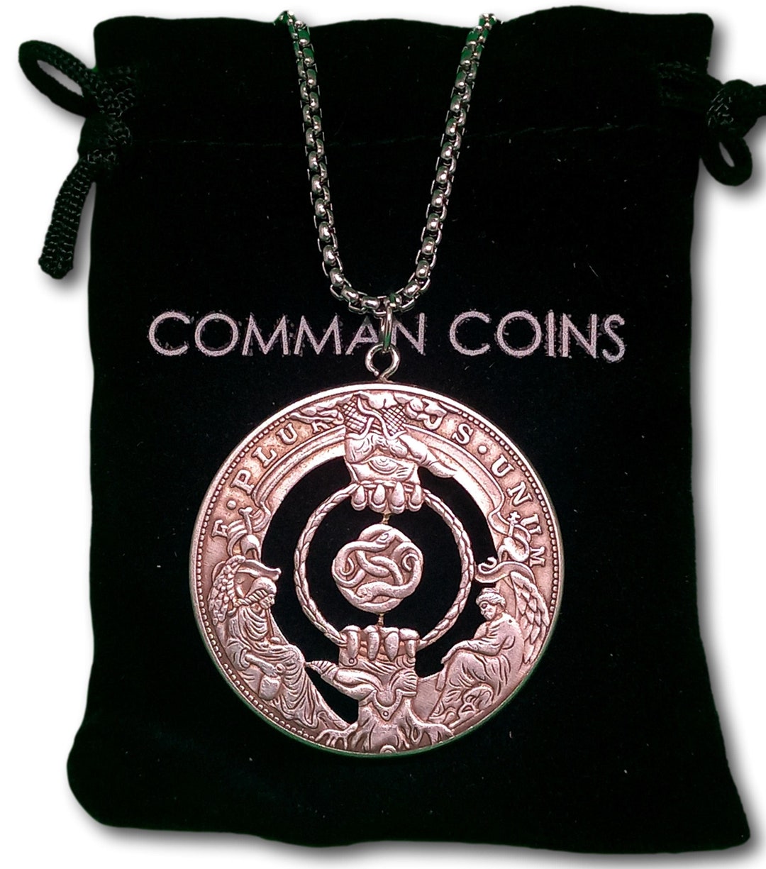 Hobo Cut Coin Necklace Medieval Celtic Knot Ring of Life Heaven and ...
