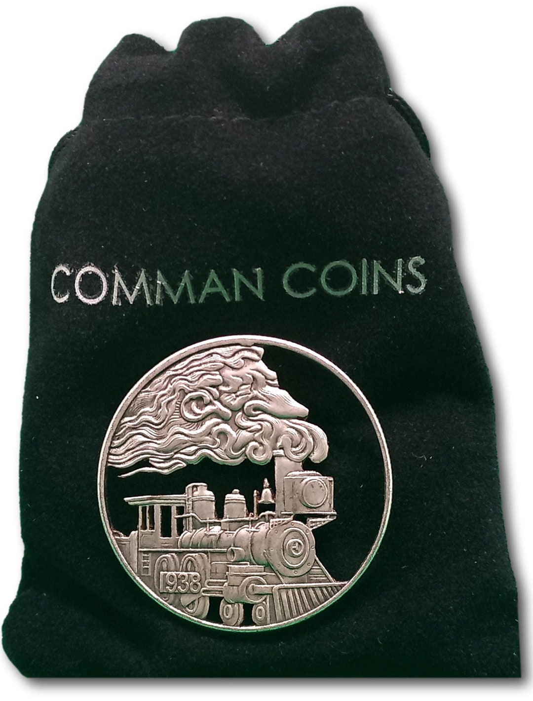 Hobo Cut Coin Old Train Going Down the Tracks Locomotive - Etsy