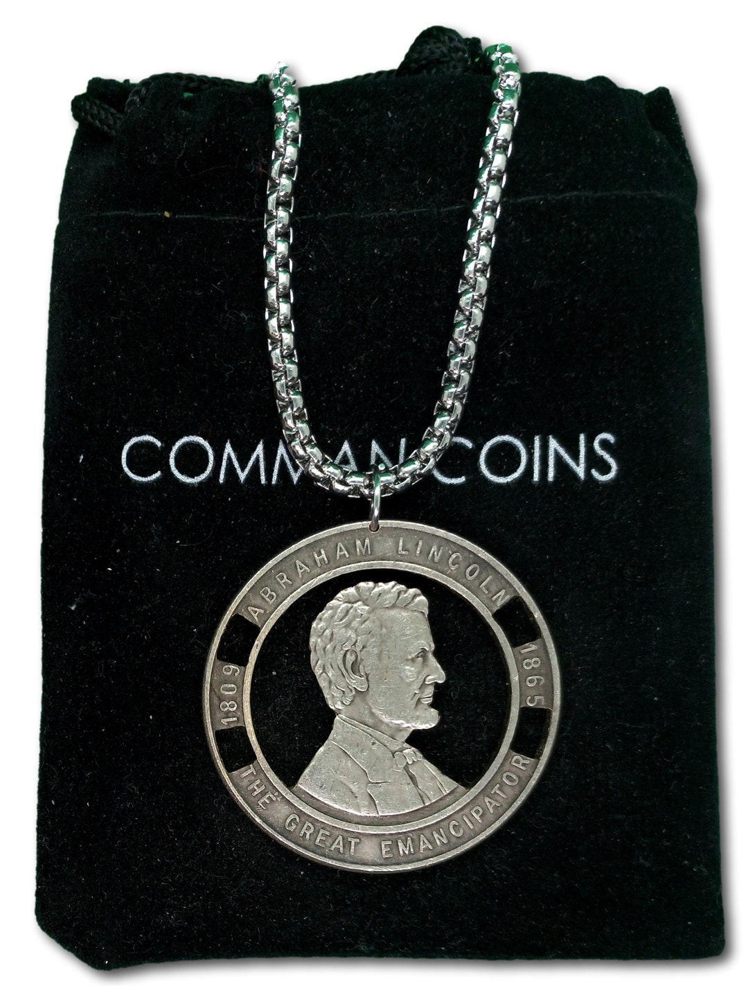 Cut Coin Hobo Coin Necklace Abraham Lincoln President Celebration of ...