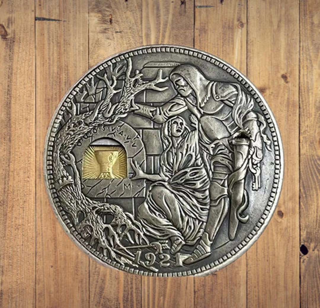 Roman Booteen Holy Grail Moving Coin Hobo Nickel Medieval Knight Morgan ...