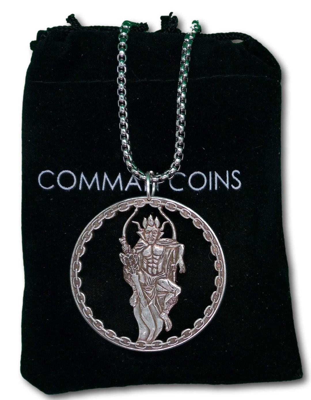 Cut Coin Hobo Coin Necklace Devil in Hell Satanic Ritual Gothic ...