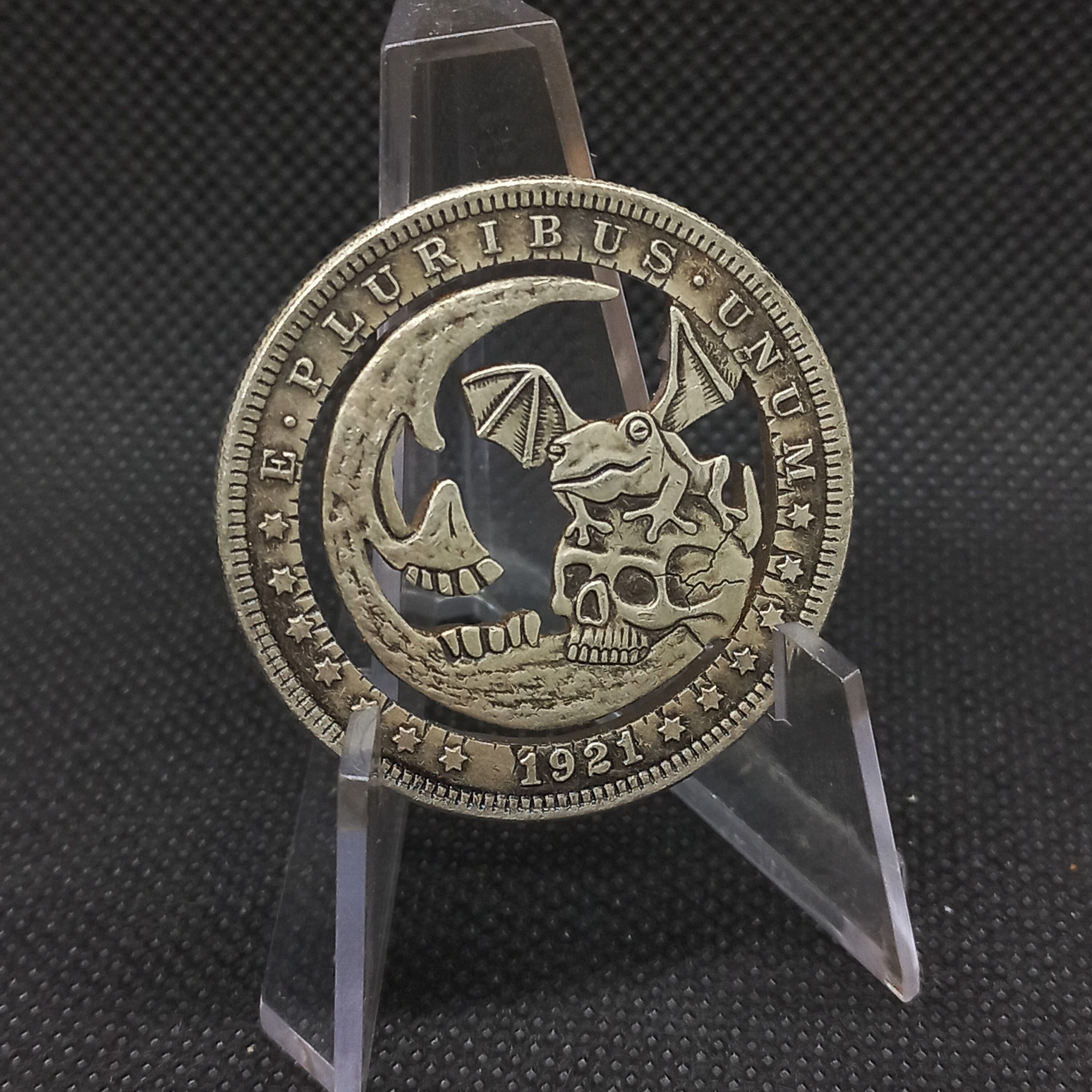Hobo Cut Coin Dark Evil Night Half Moon Witchcraft Skull Goth Death ...