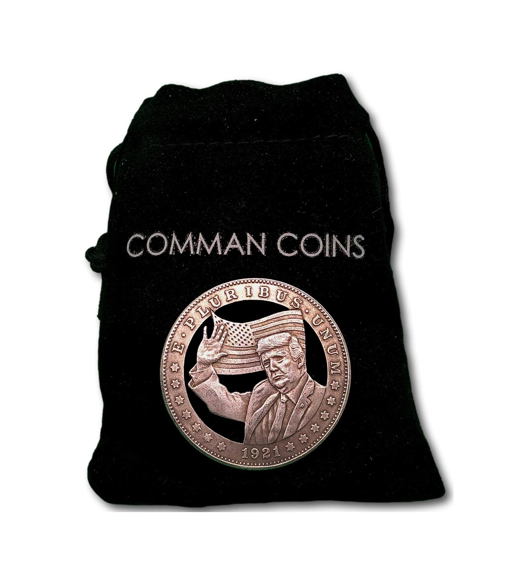 Hand Cut Hobo Coin Donald Trump President With American Flag Fantasy ...