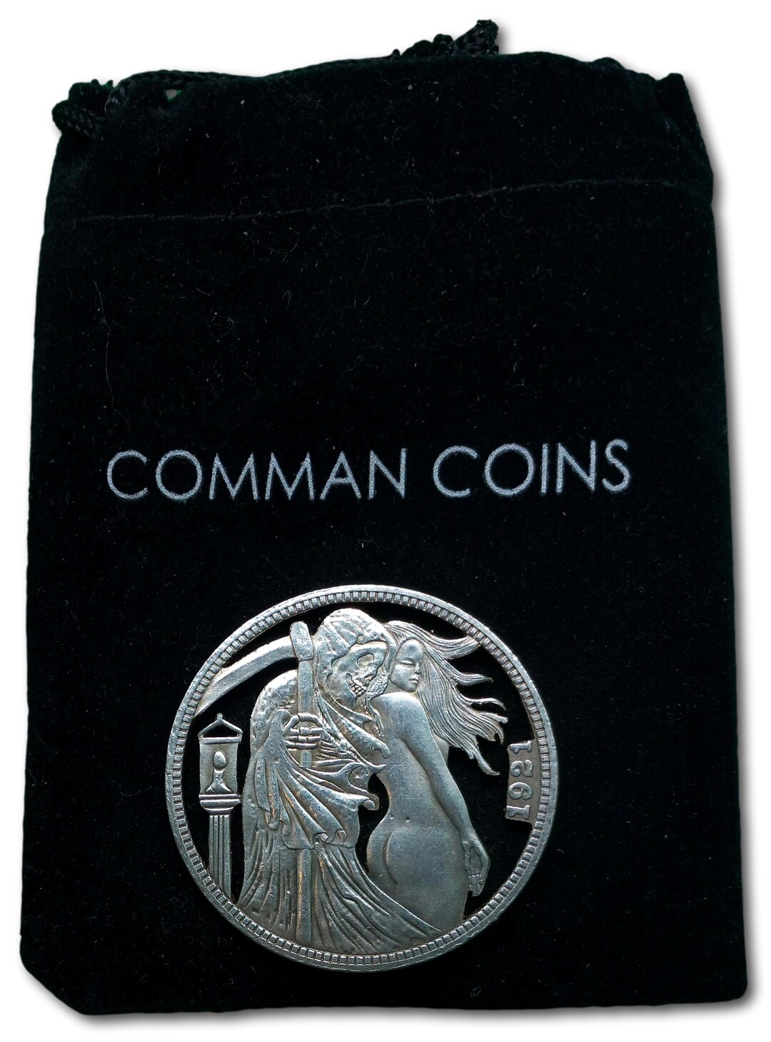 Hobo Coin Cut Coin Sexy Woman Angel of Death Goth Love Forever American ...