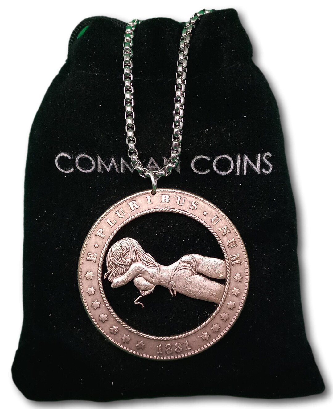 Cut Coin Hobo Coin Necklace Sexy Anime Woman Tanning at the Beach US ...