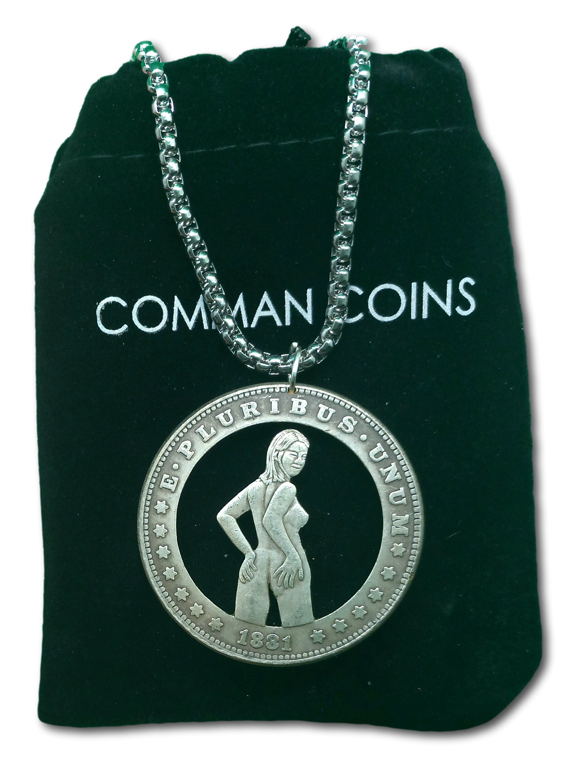 Cut Coin Hobo Coin Necklace Sexy Woman Naked Standing - Etsy