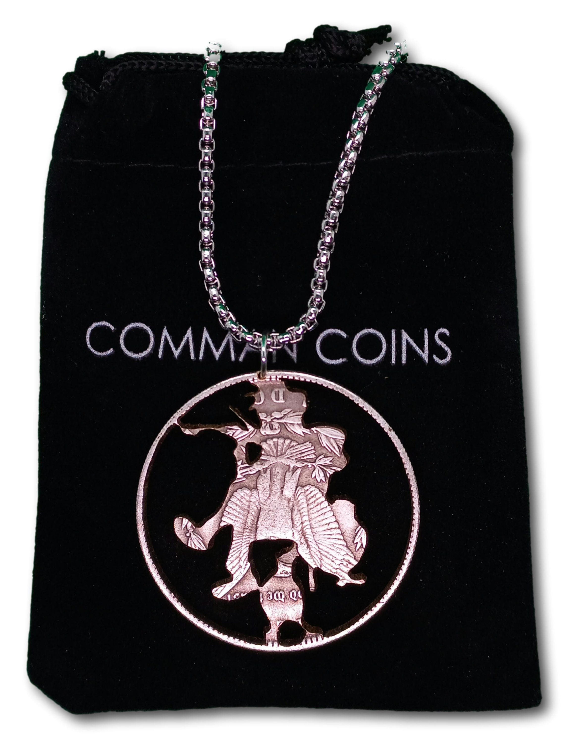 Cut Coin Hobo Coin Necklace Hillbilly Playing Fiddle on Farm With ...