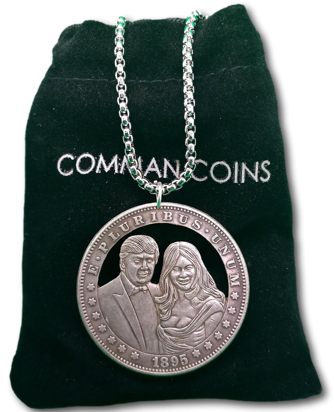 Cut Coin Hobo Coin Necklace President Donald Trump Wife Melania ...