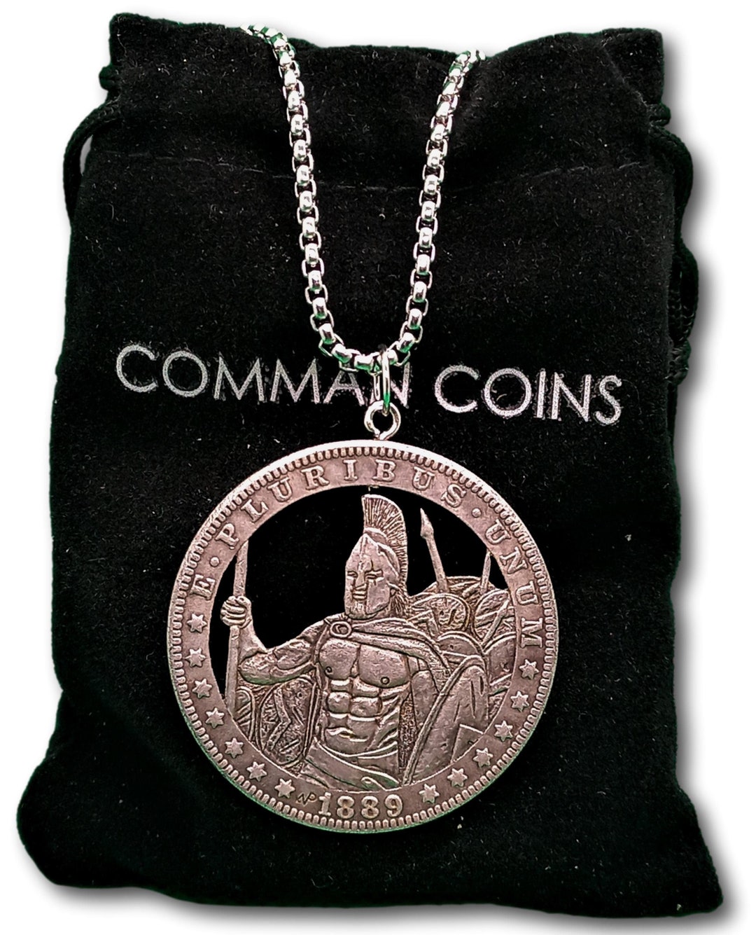 Hand Cut Hobo Coin Necklace Roman Greek Warrior Army Military War ...
