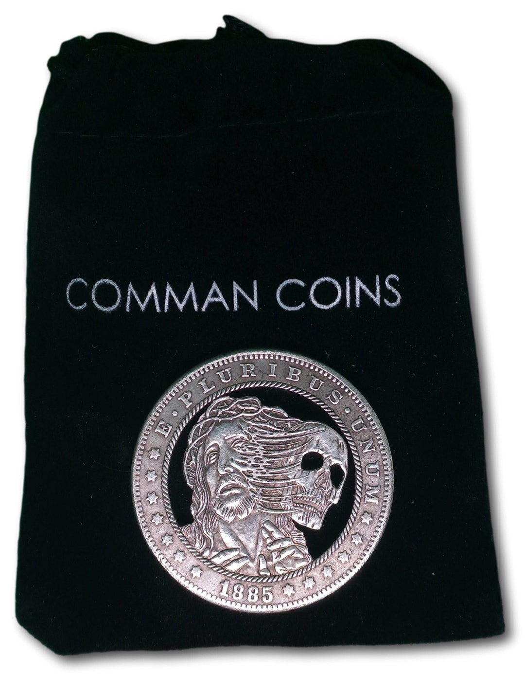 Hobo Coin Cut Coin Skull Jesus Christ Split Heaven Hell Yin Yang Goth ...
