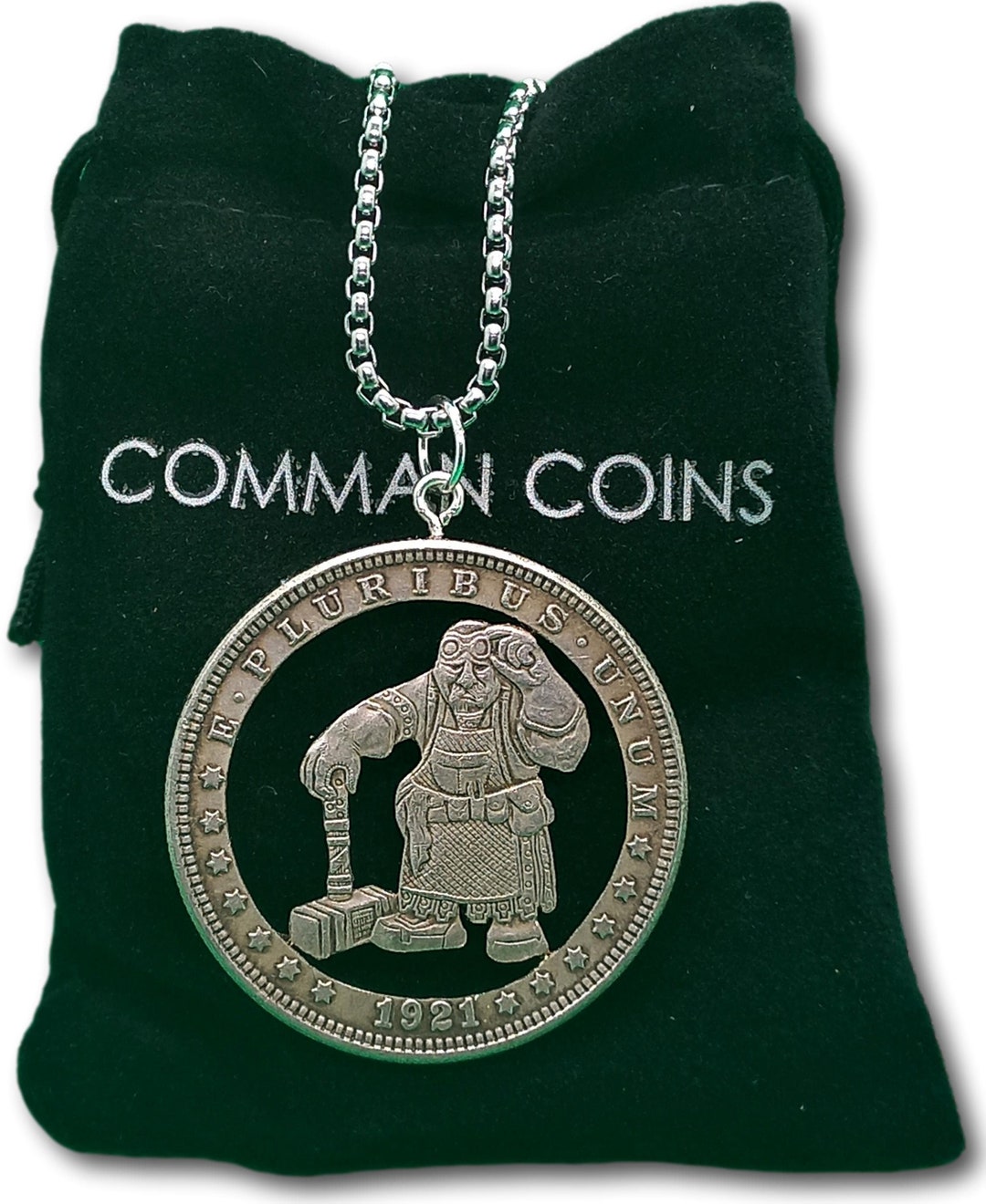 Hobo Cut Coin Necklace Medieval Town Blacksmith Metal Worker Cosplay ...