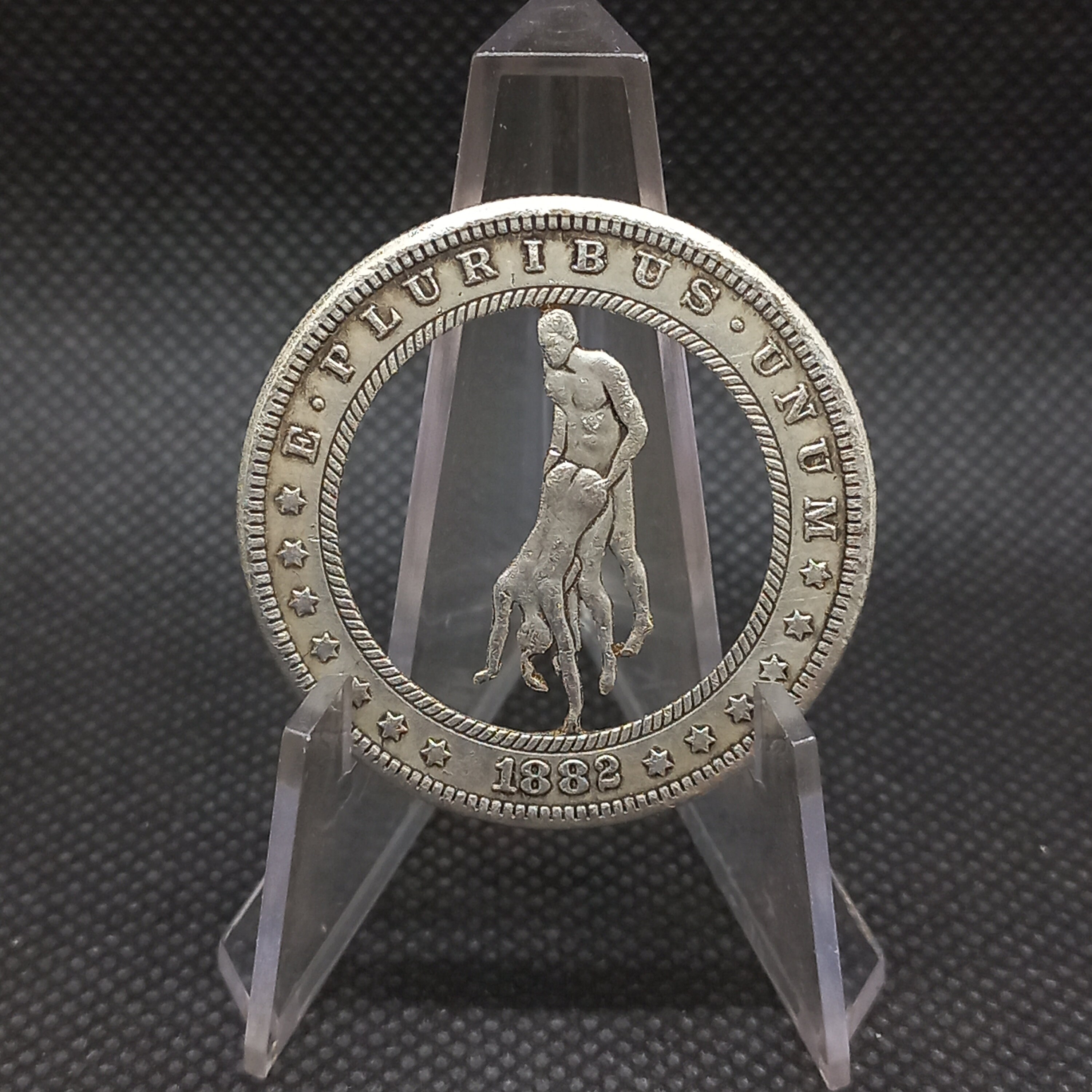 Hobo Cut Coin Standing Sideways Doggy on Table Man Woman Kama Sutra ...