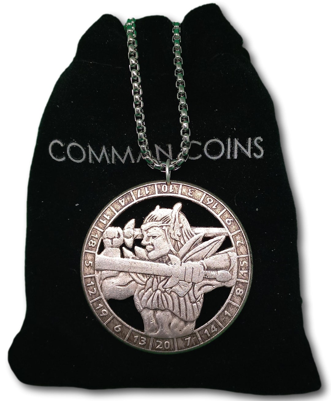 Cut Coin Hobo Coin Necklace Elf Warrior Dungeons and Dragons Game LARP ...