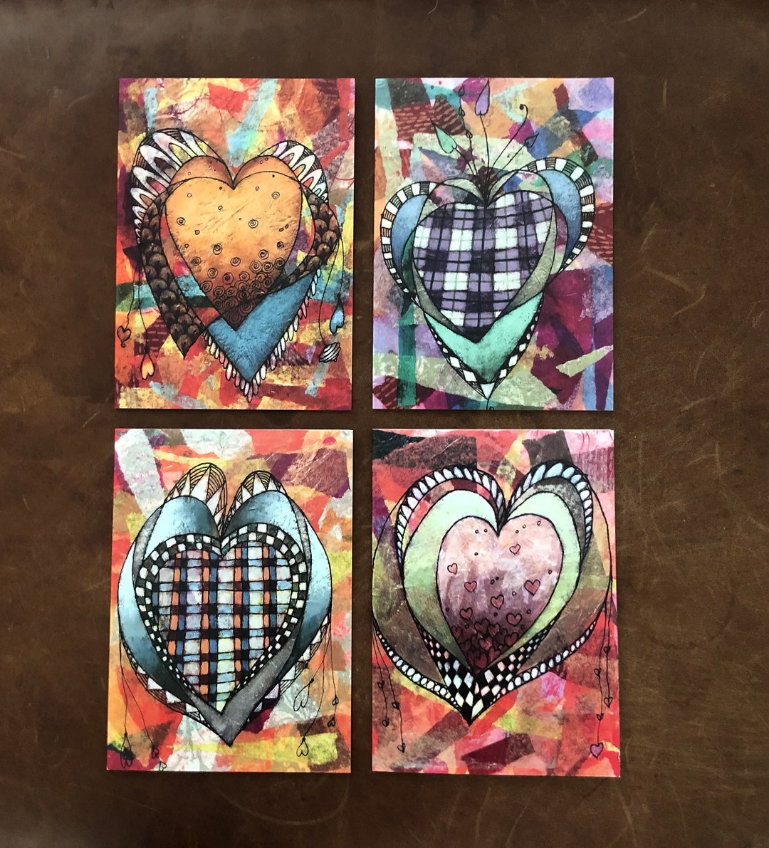 Heart Notecards 8 Pack With Envelopes ~ Blank Notecards ~ Love ...