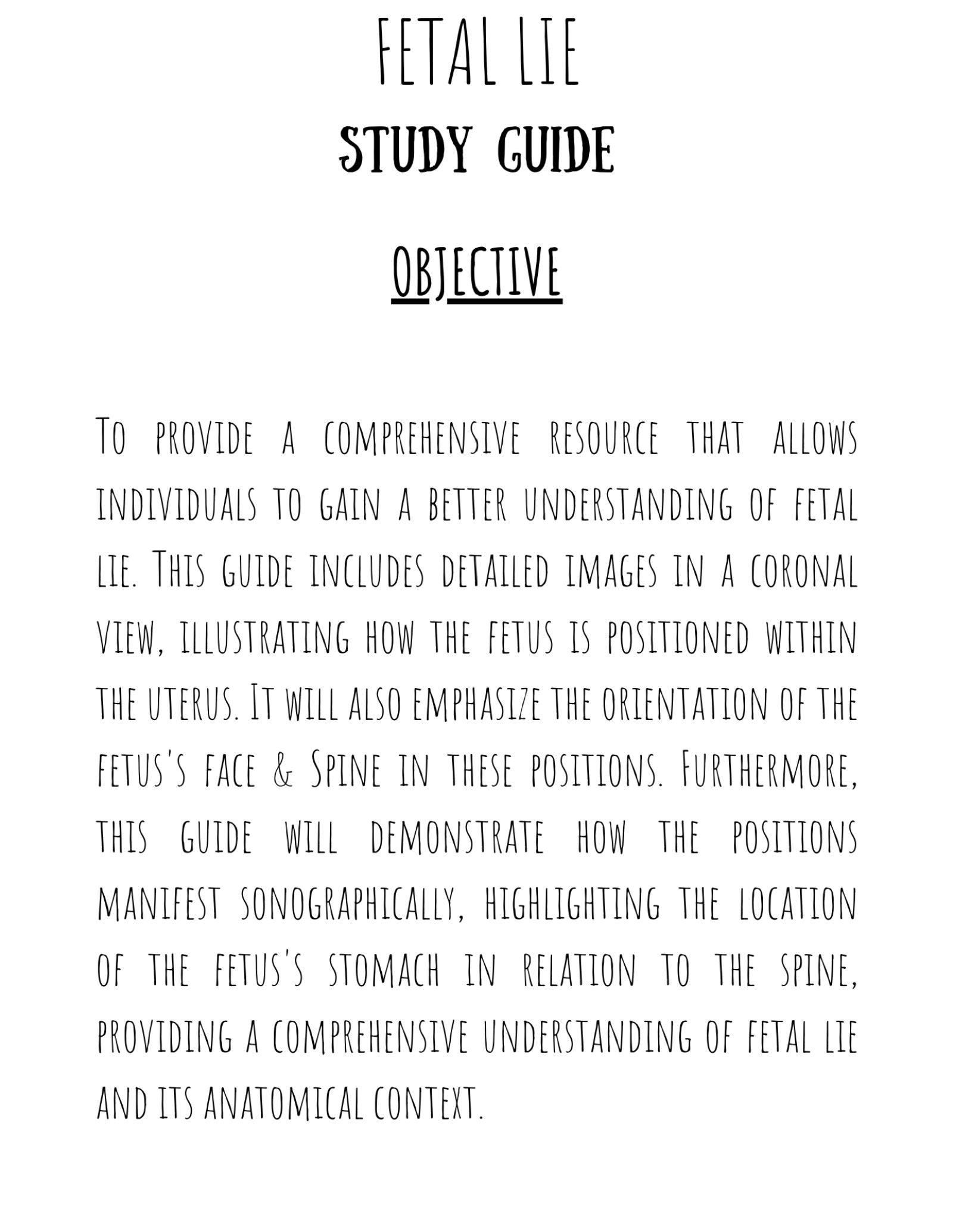 Ultrasound Study Guide: Fetal Lie / Fetal Situs - Etsy