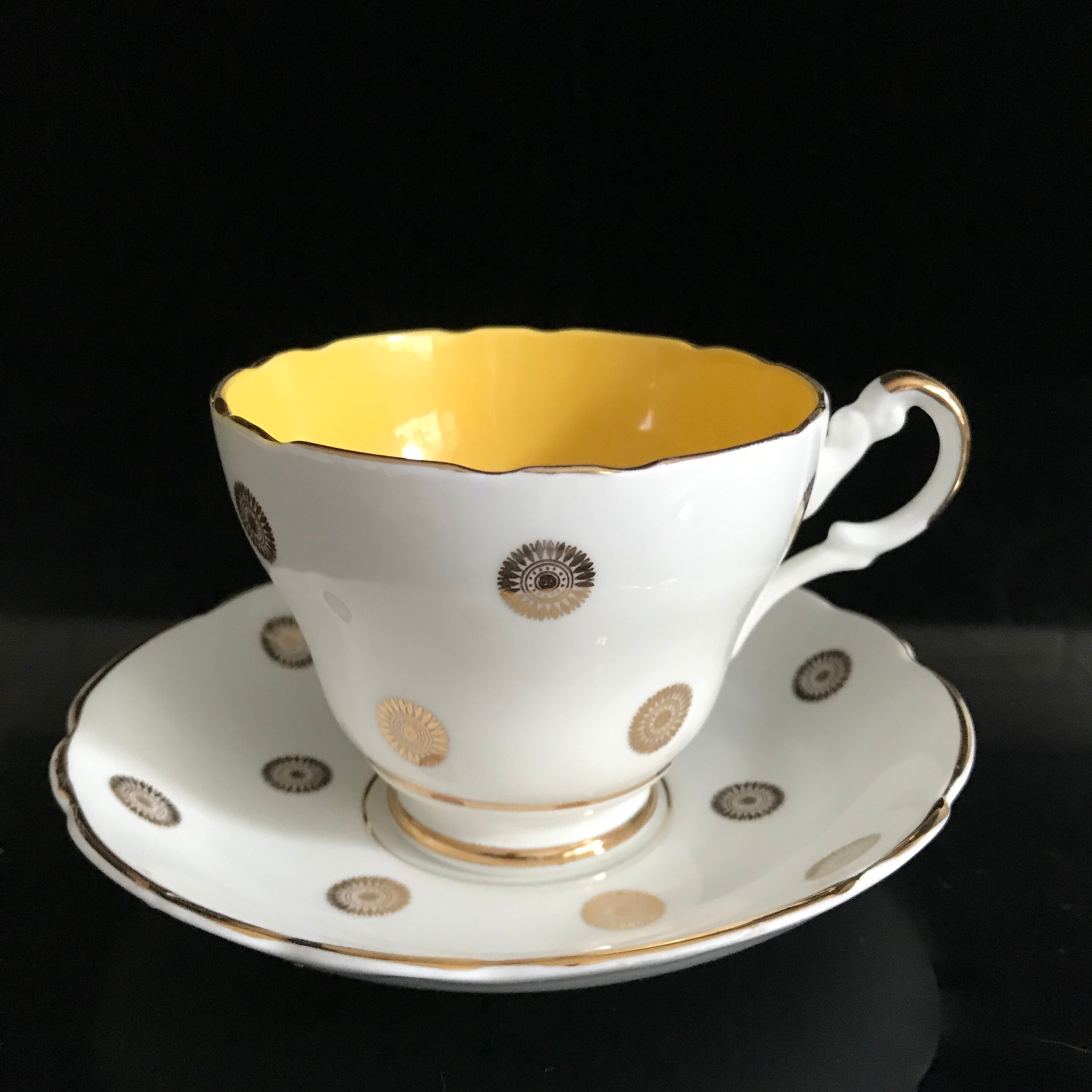 Regency Tea cup and saucer England Fine bone china Bright | Etsy