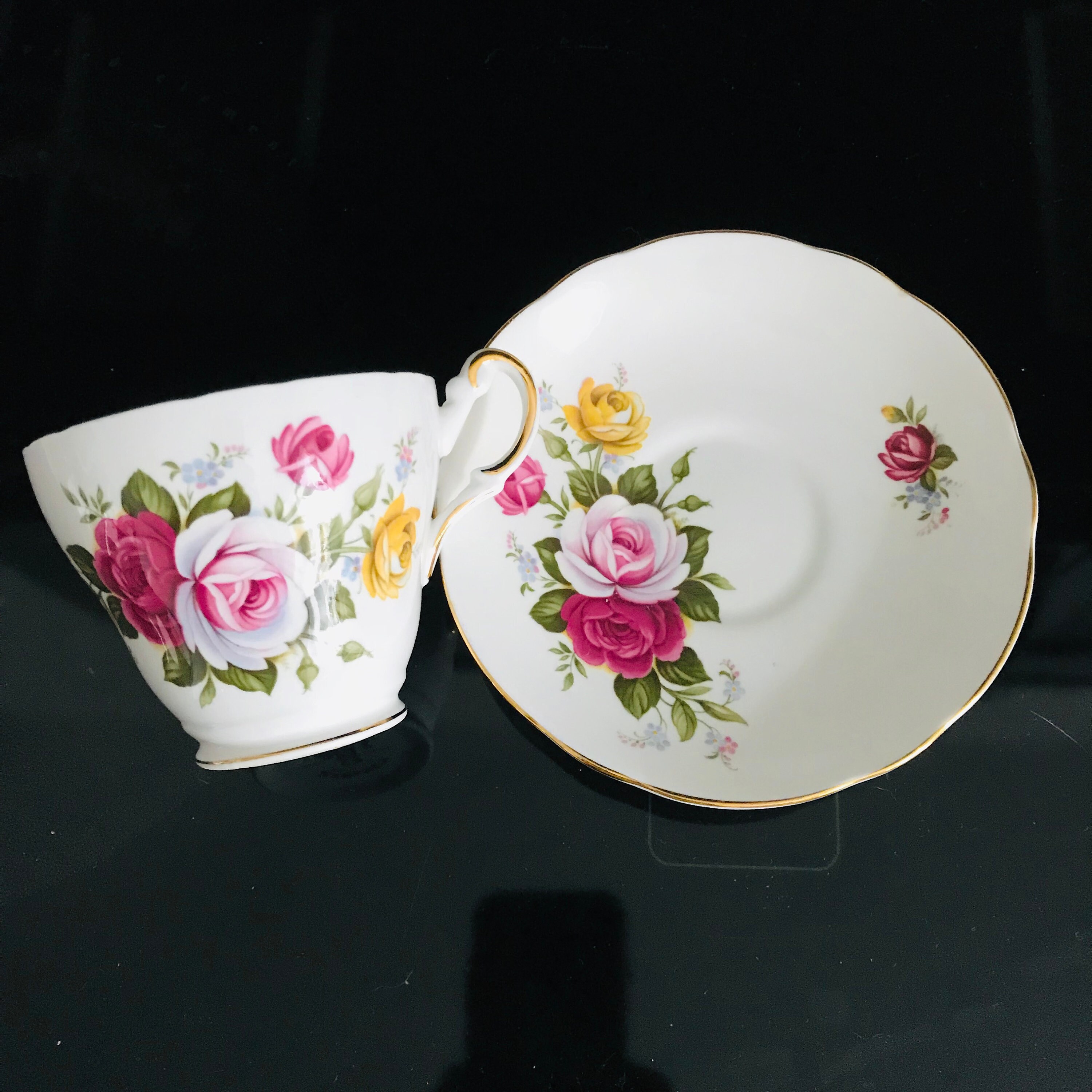 Vintage Regency Tea cup and saucer England Fine bone china Pink ...