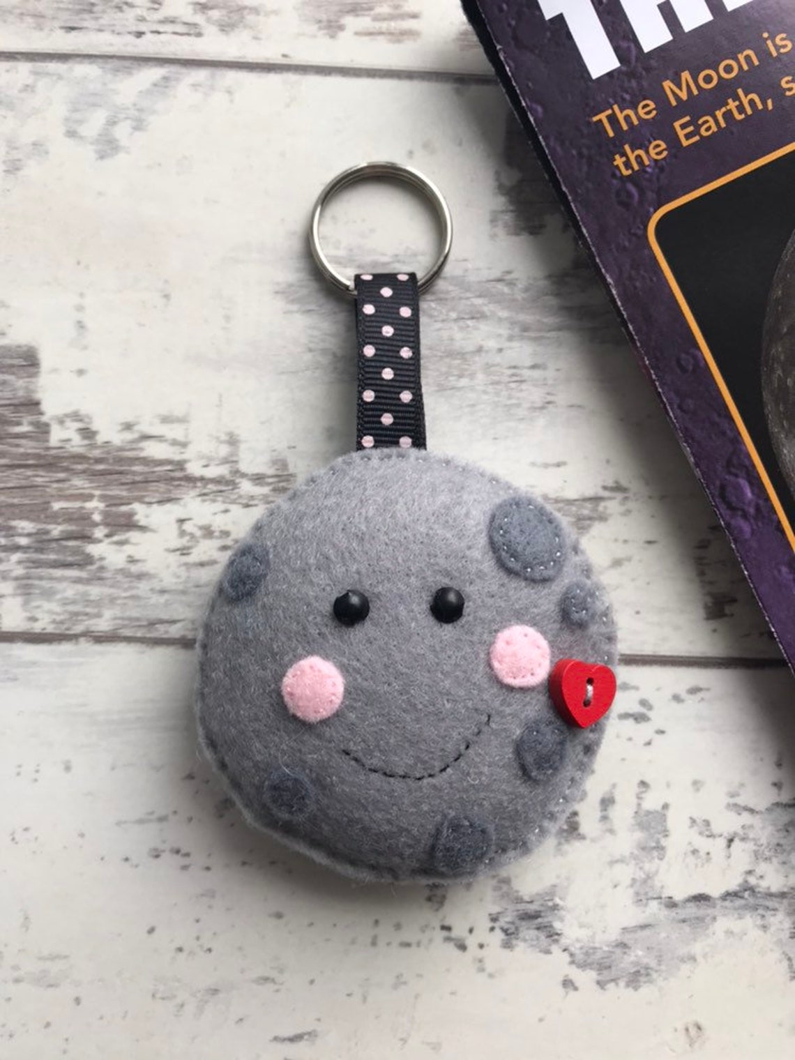 Full Moon Felt Keyring / Keychain Perfect Quirky Gift Gifts. | Etsy