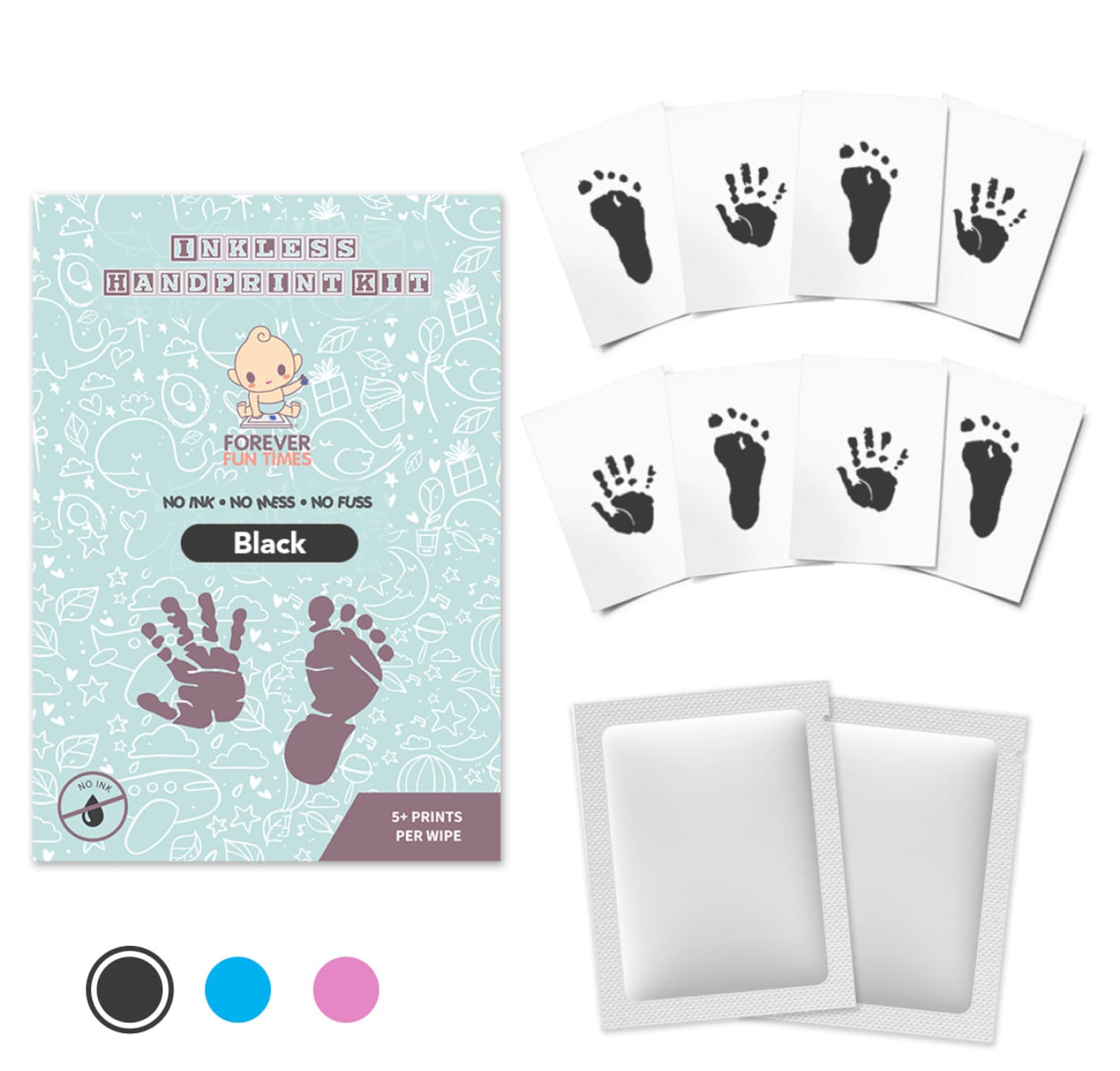 Black Baby Inkless Print Kit With 2 Special Wipes by Forever Fun Times ...