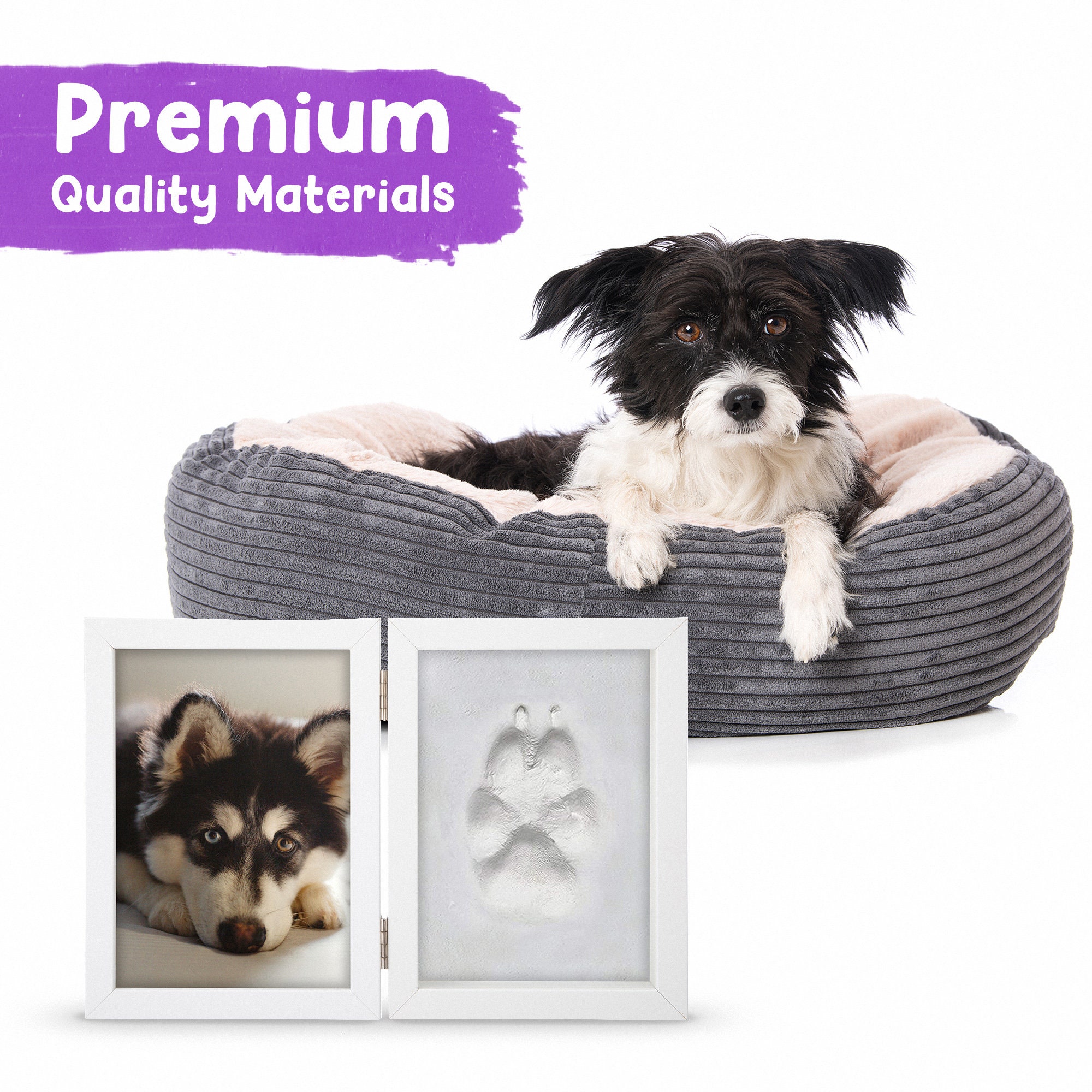 Dog Picture Frame Photo and Pet Paw Print Kit Get a | Etsy