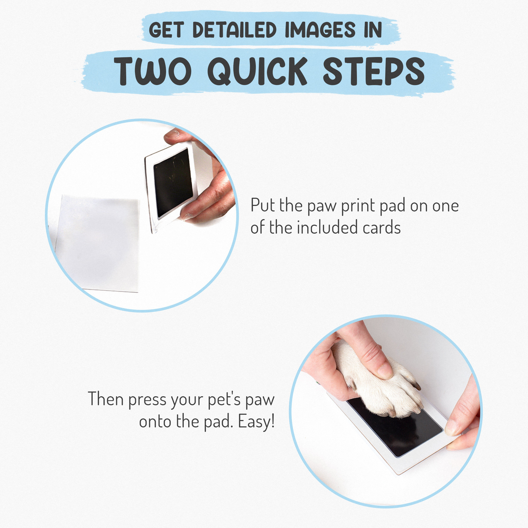 No-touch Pet Paw Print Kit | Perfect Dog and Cat Prints Without a Drop ...