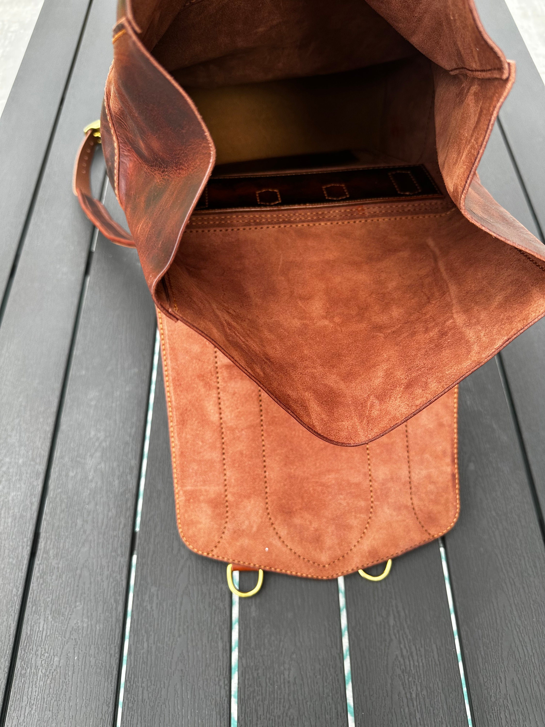 Leather Backpack - Etsy