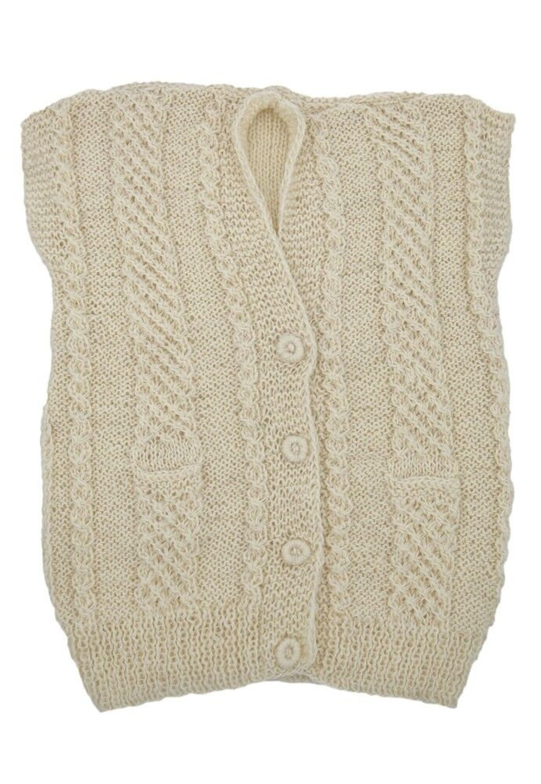 Hollert Knitted Vest Made of Sheep Wool Toni Handmade, Natural, Wool ...