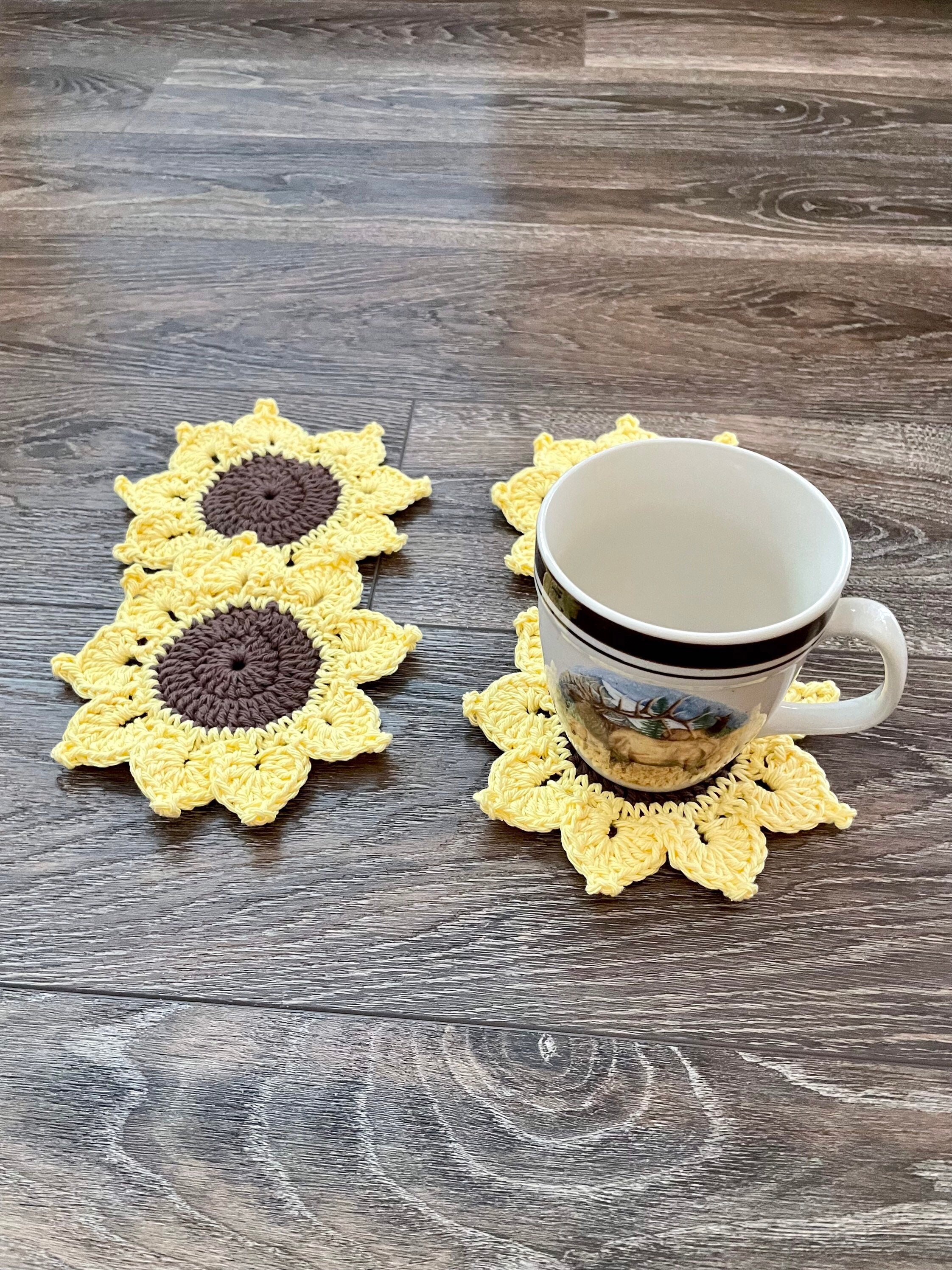 Sunflower Coaster, Sunflower Decorations, Sunflower Decor for Kitchen ...