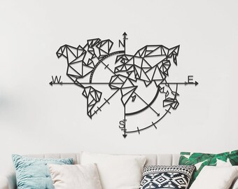 Metal world map | Etsy