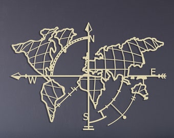 Metal world map | Etsy