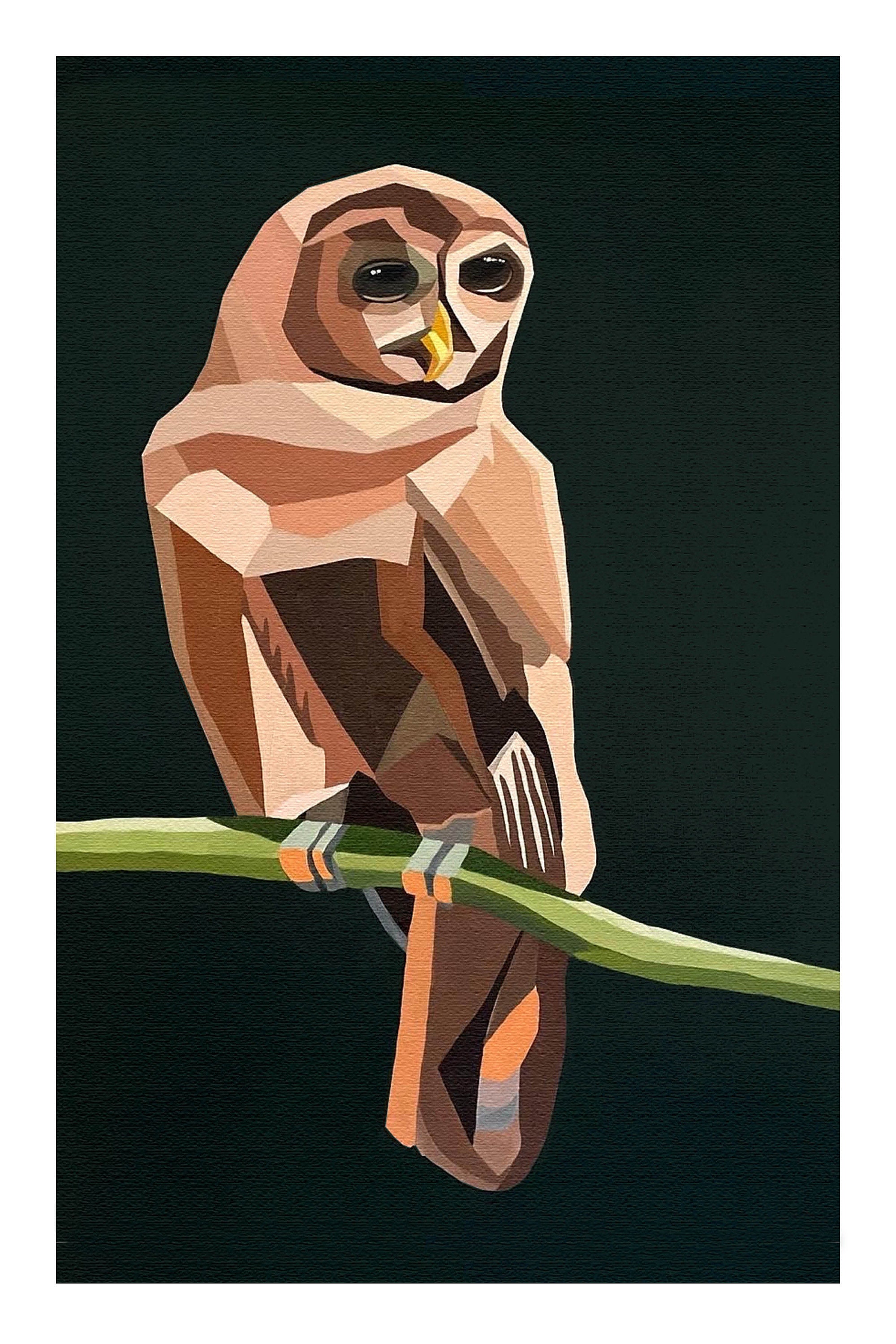 Geometric Art, Owl Art, Geobird Owl Giclee Print or Canvas Print - Etsy