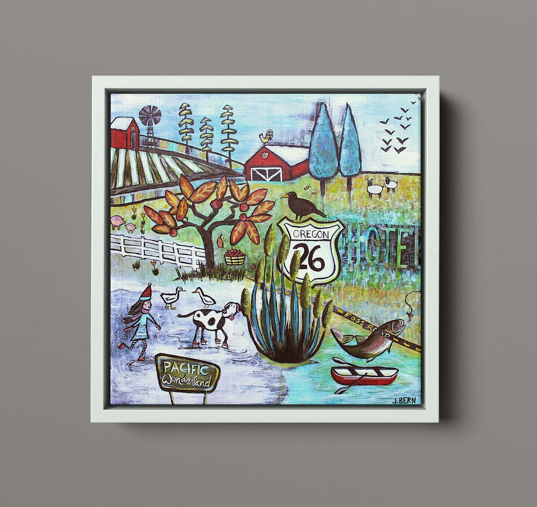 Pacific Wonderland and Oregon Collage Painting - Etsy