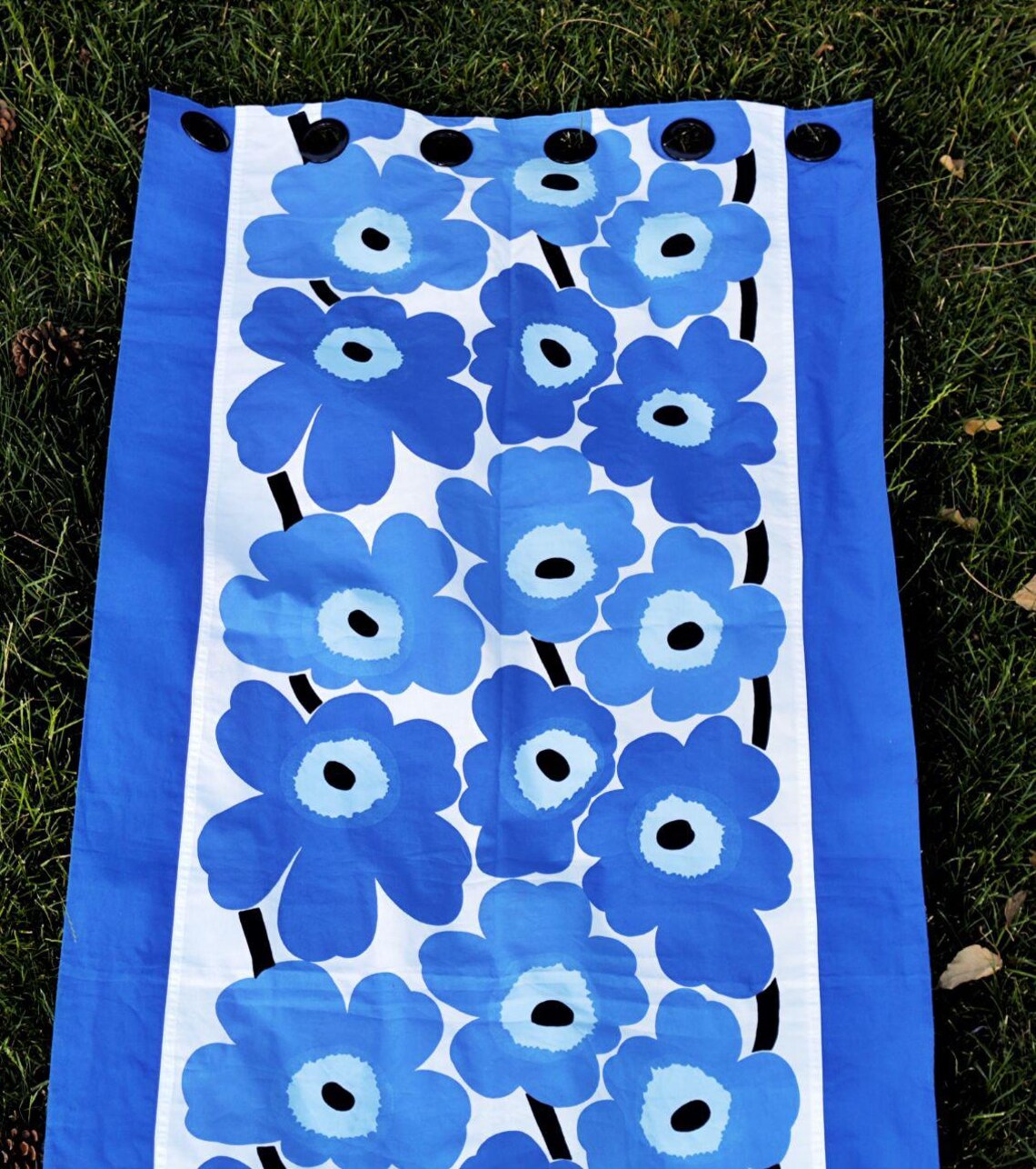Vintage Curtain Unikko-style Swedish Fabric Scandinavian Mod Floral ...