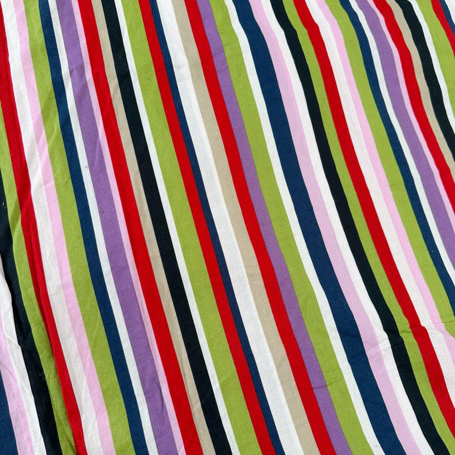 Vintage Ikea Scandinavian Swedish Cotton Striped Fabric 54"w Vertical ...
