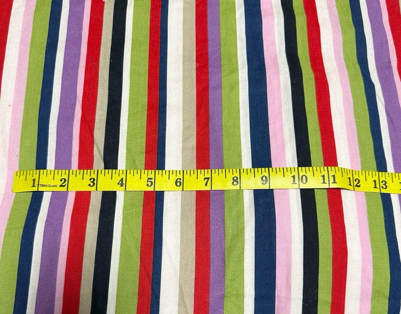 Vintage Ikea Scandinavian Swedish Cotton Striped Fabric 54"w Vertical ...