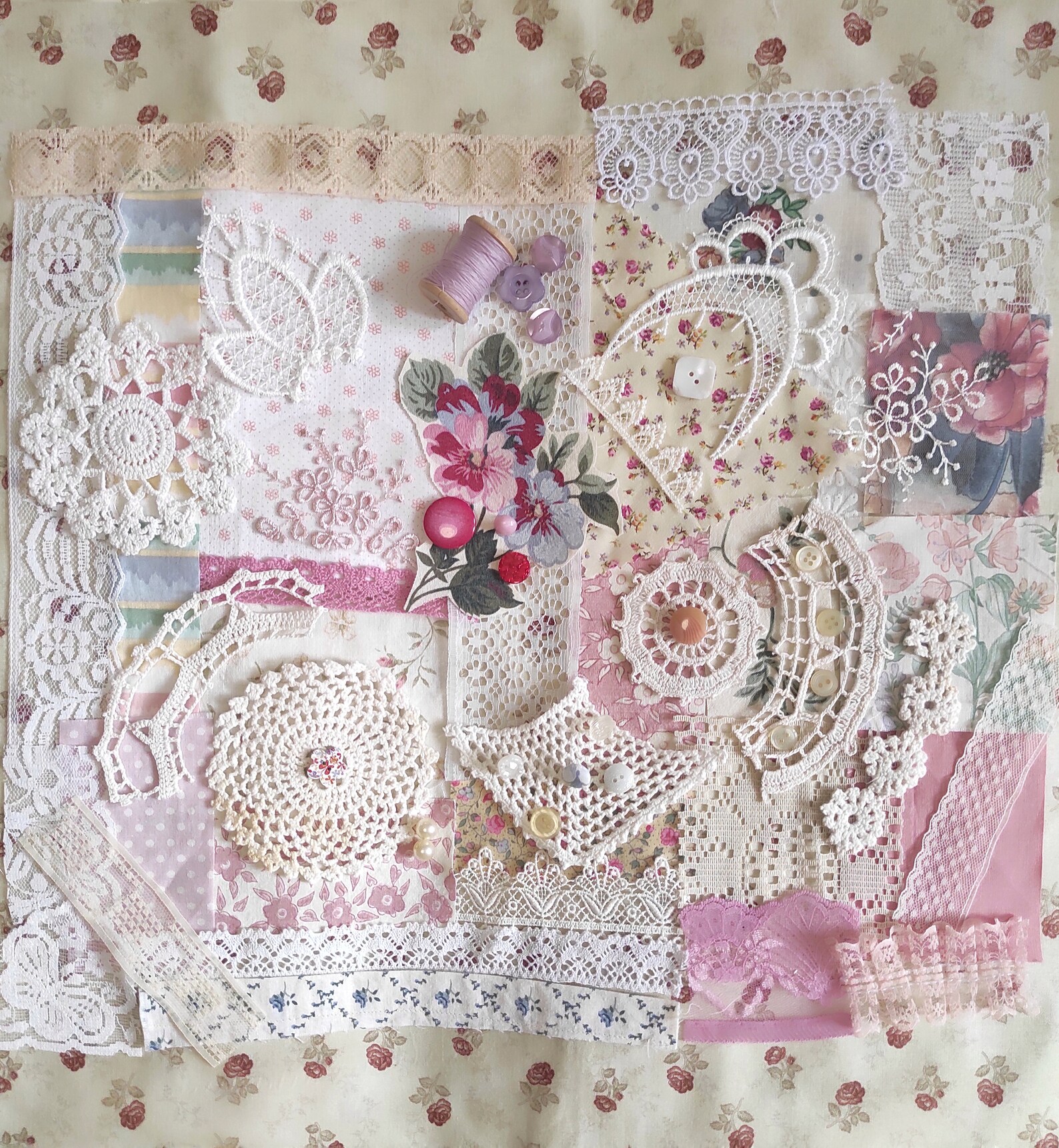 Vintage Lace Kit Slow Stitch Kit Scraps of Lace Collage Scraps - Etsy