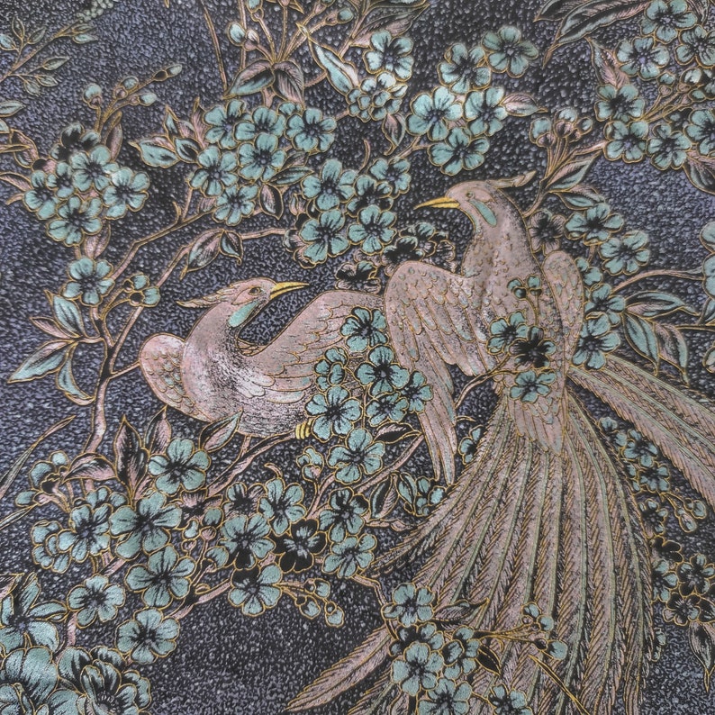 Vintage Bird Upholstery Fabric Retro Cotton Floral Fabric 56x44 - Etsy UK