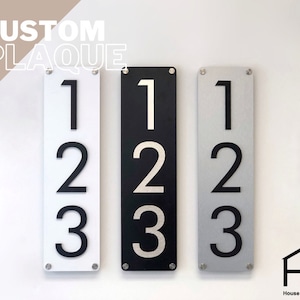 Vertical Modern House Numbers Modern House Number Sign - Etsy