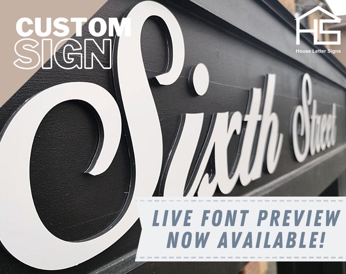 Script Address Sign ,script House Numbers, Custom House Numbers Sign ...