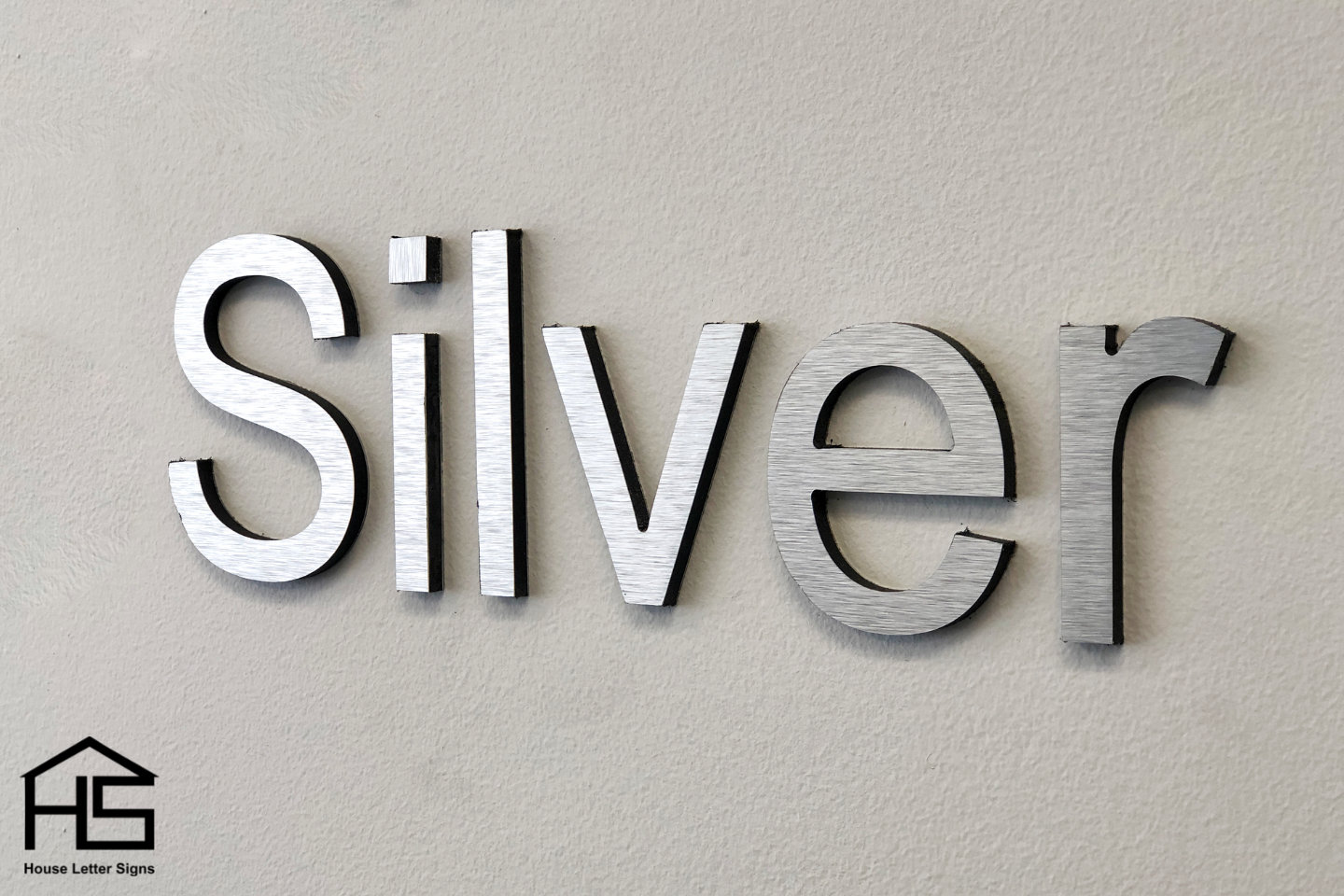 Silver Brushed House Address Sign | Custom House Number Sign | Modern ...