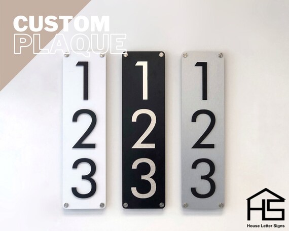 Vertical Modern House Numbers Modern House Number Sign - Etsy