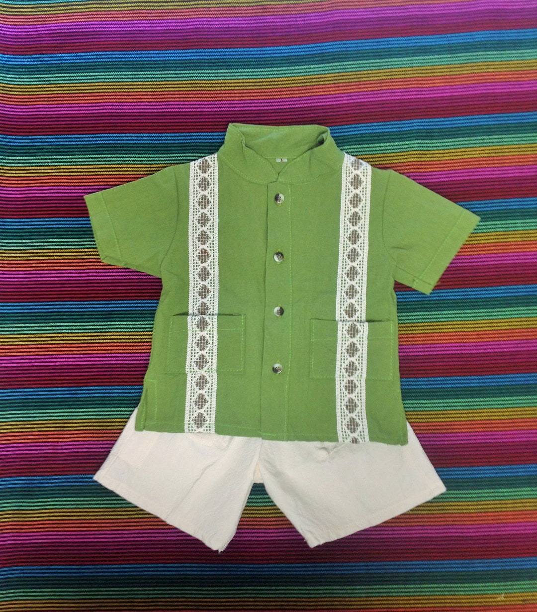Mexican Manta Boy Outfit Color Olive Green Size 6 Mos-6 Years Different ...