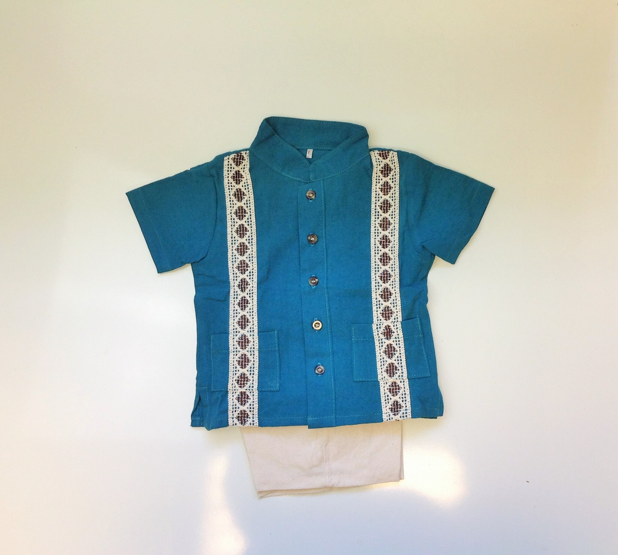 Mexican Manta Boy Outfit Color Teal Size 12mos-3years Different Sizes ...