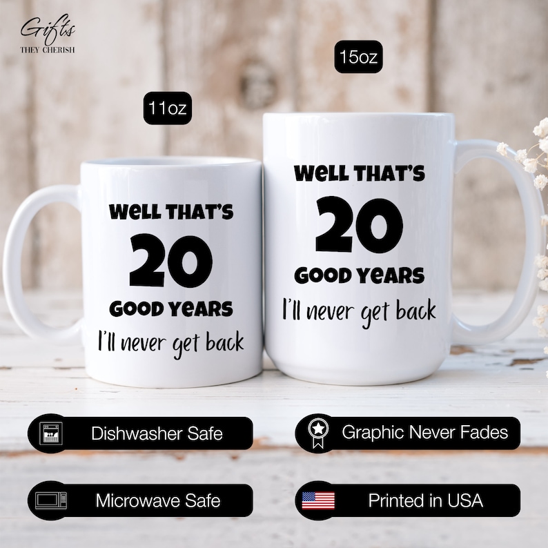 20 Year Work Anniversary Funny Gift, 20 Good Years I'll Never Get Back ...