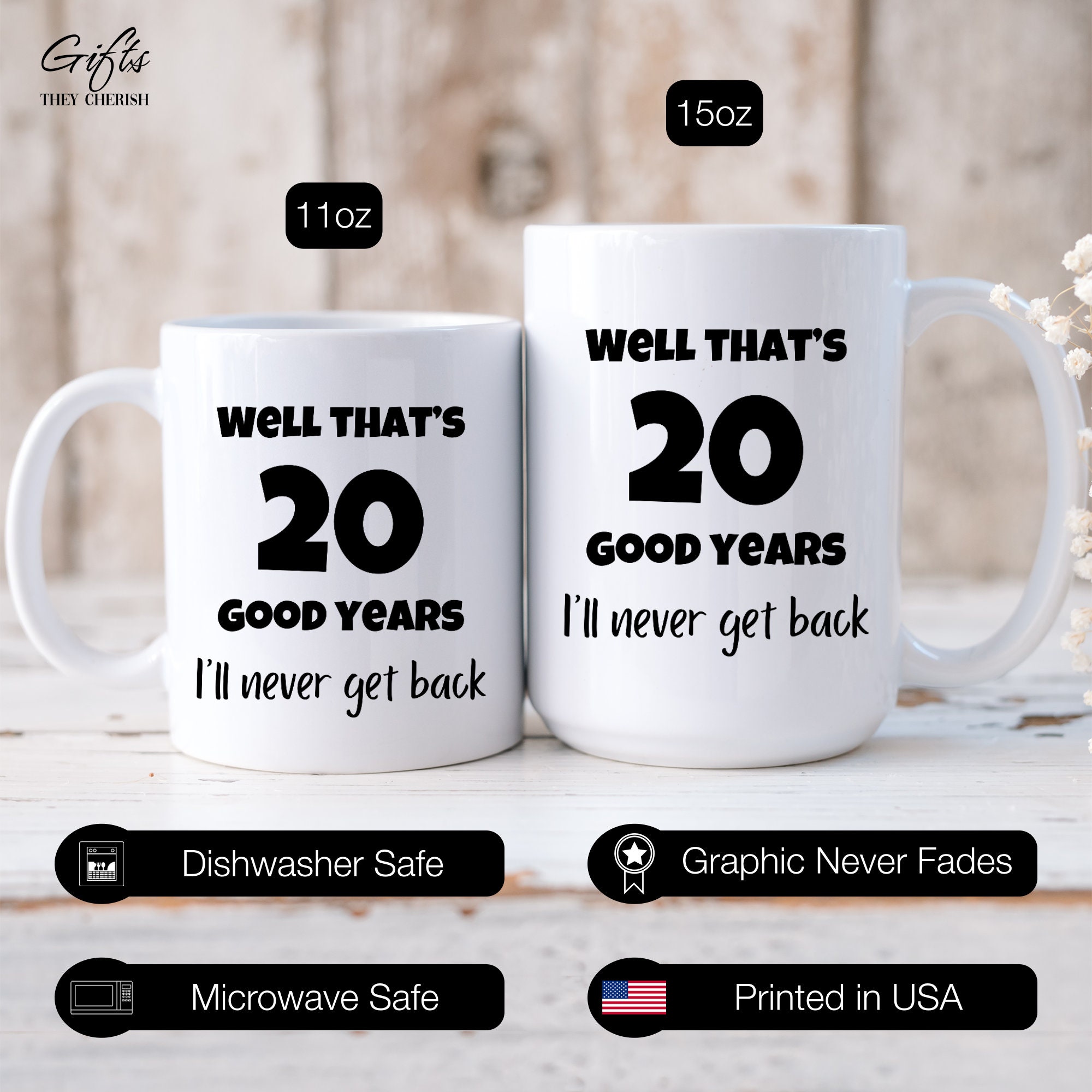 20 Year Work Anniversary Funny Gift, 20 Good Years I'll Never Get Back ...